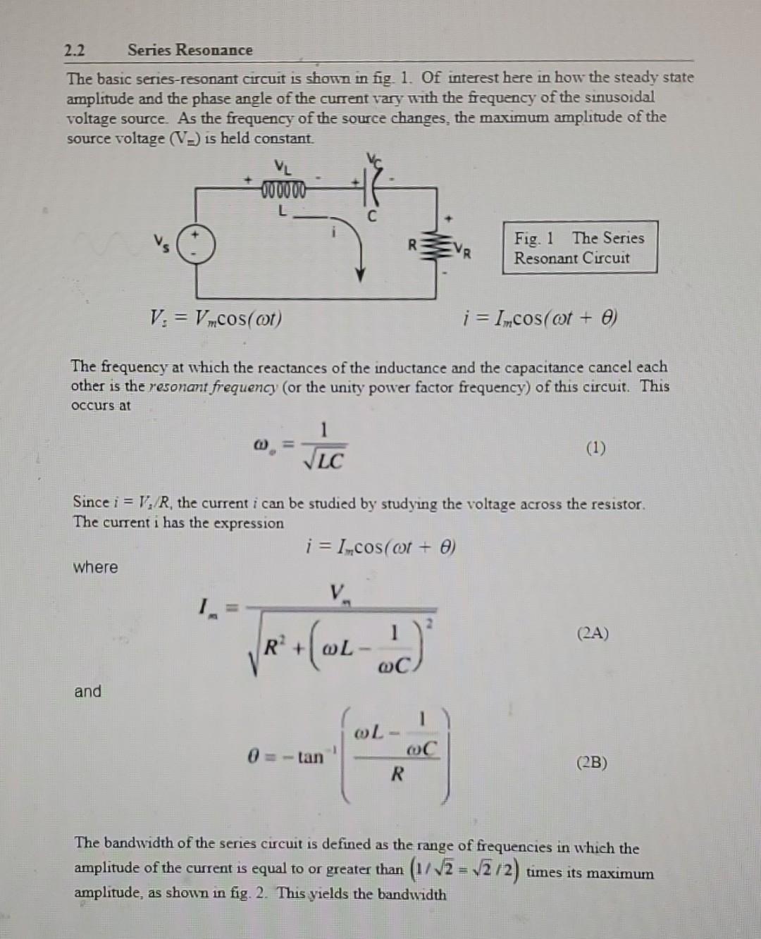 Solved Prelab Exercises Derive equations 1, 2, 3, and 4 for | Chegg.com