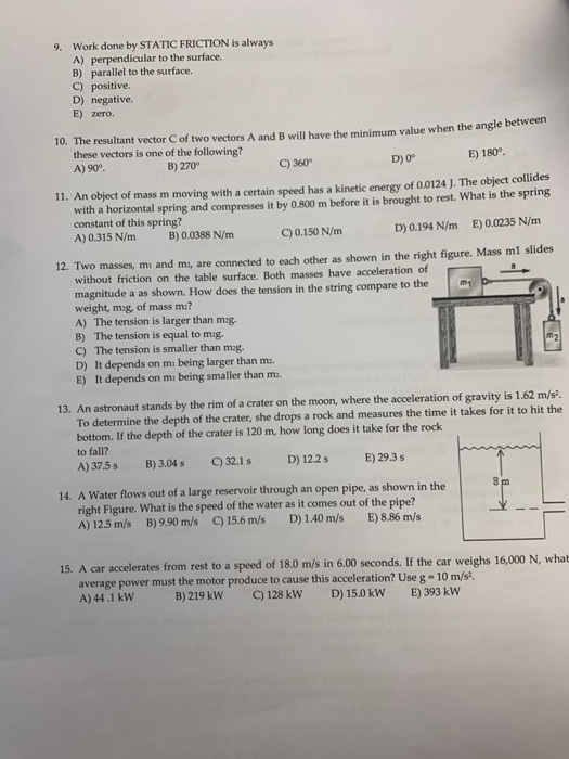 Solved always work done by STATIC FRICTION - and D) ) 2 | Chegg.com
