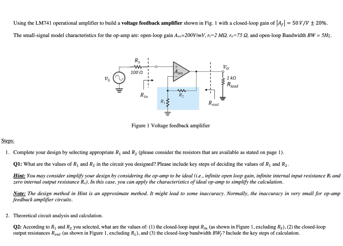 Solved Using the LM741 ﻿operational amplifier to build a | Chegg.com