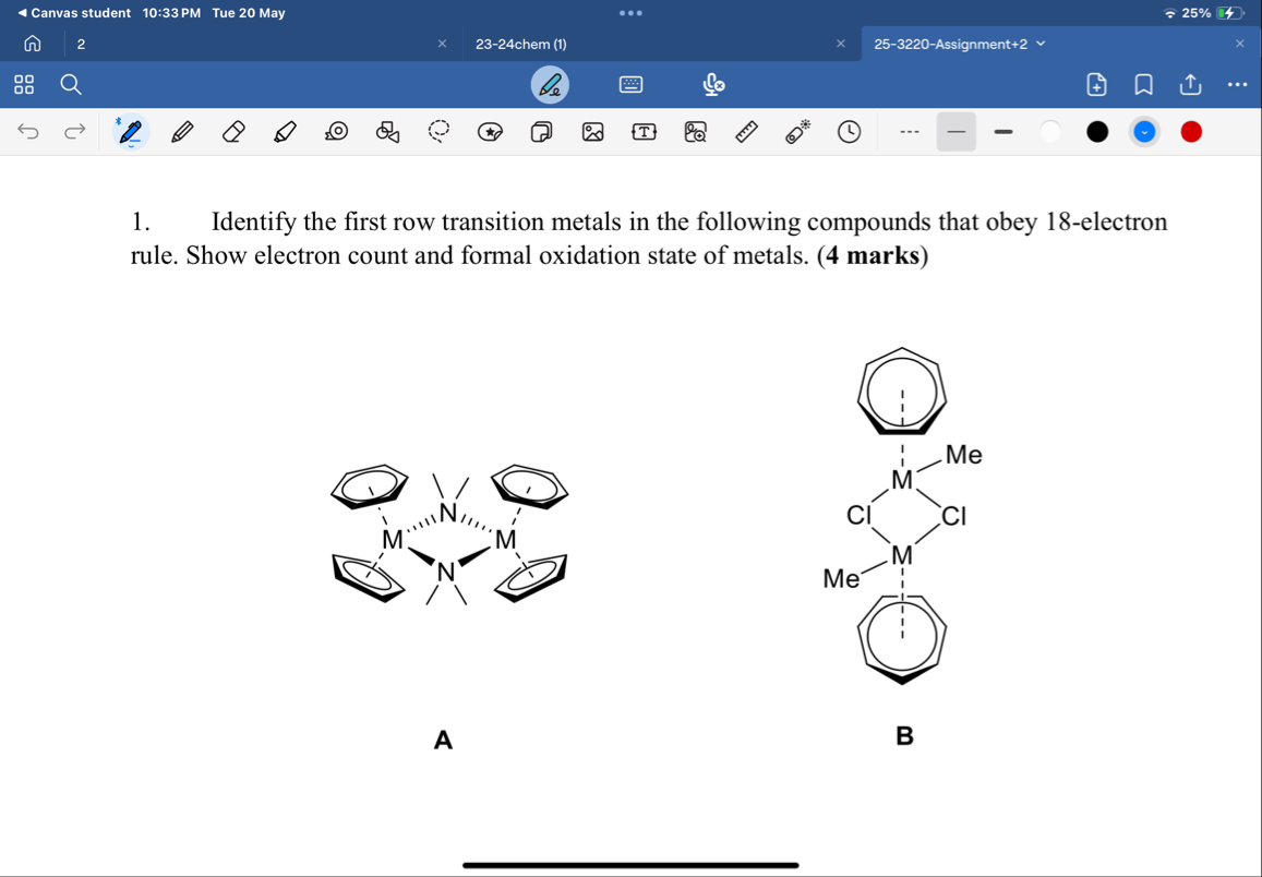 Solved Identify the first row transition metals in the | Chegg.com