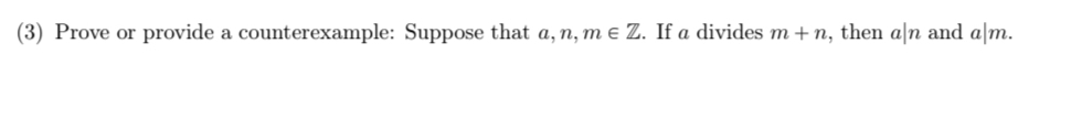 Solved (3) ﻿Prove or provide a counterexample: Suppose that | Chegg.com