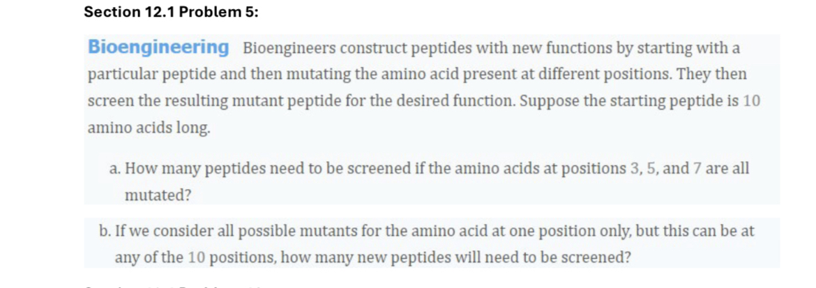 Solved Section 12.1 ﻿Problem 5:Bioengineering Bioengineers | Chegg.com