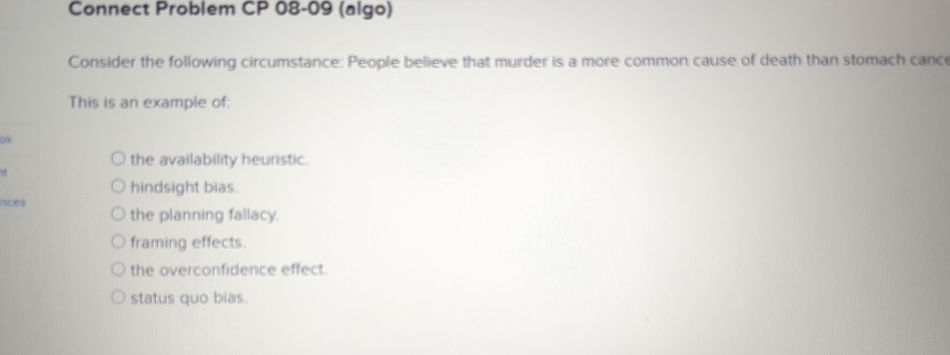 Solved Connect Problem CP 08-09 (algo)Consider the following | Chegg.com