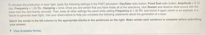 Solved Reset the PhET simulation using the button in the | Chegg.com