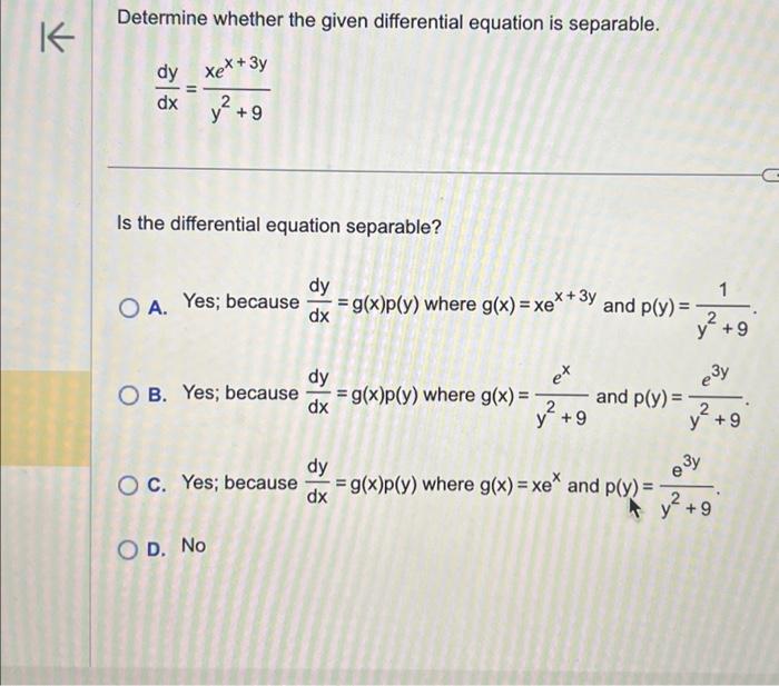 Solved Determine Whether The Given Differential Equation Is