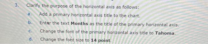 Solved 3. Clarify the purpose of the horizontal axis as | Chegg.com