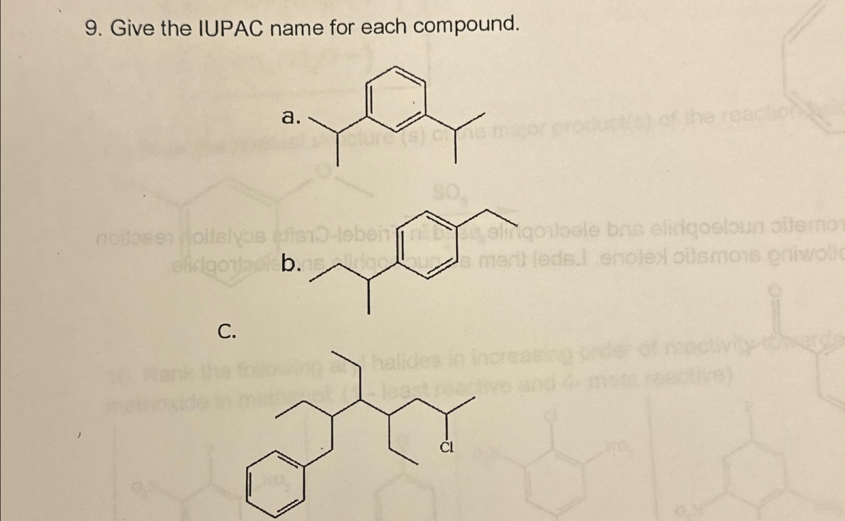 Solved Give the IUPAC name for each compound. | Chegg.com