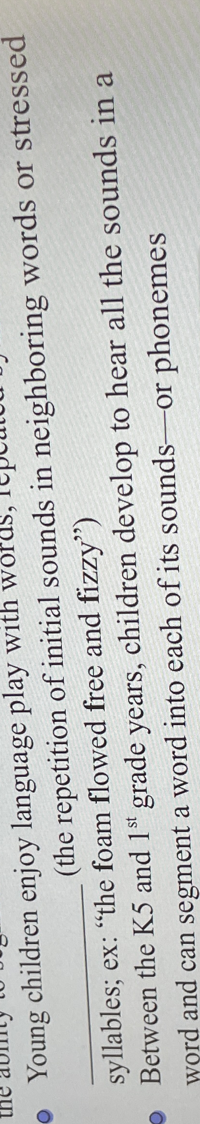 Solved Young children enjoy language play with woras,(the | Chegg.com