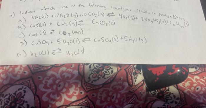 Solved Indicate which one of the following reactions results | Chegg.com