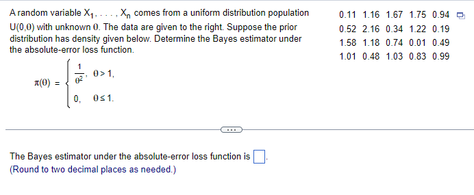 Solved The Bayes estimator under the absolute-error loss | Chegg.com