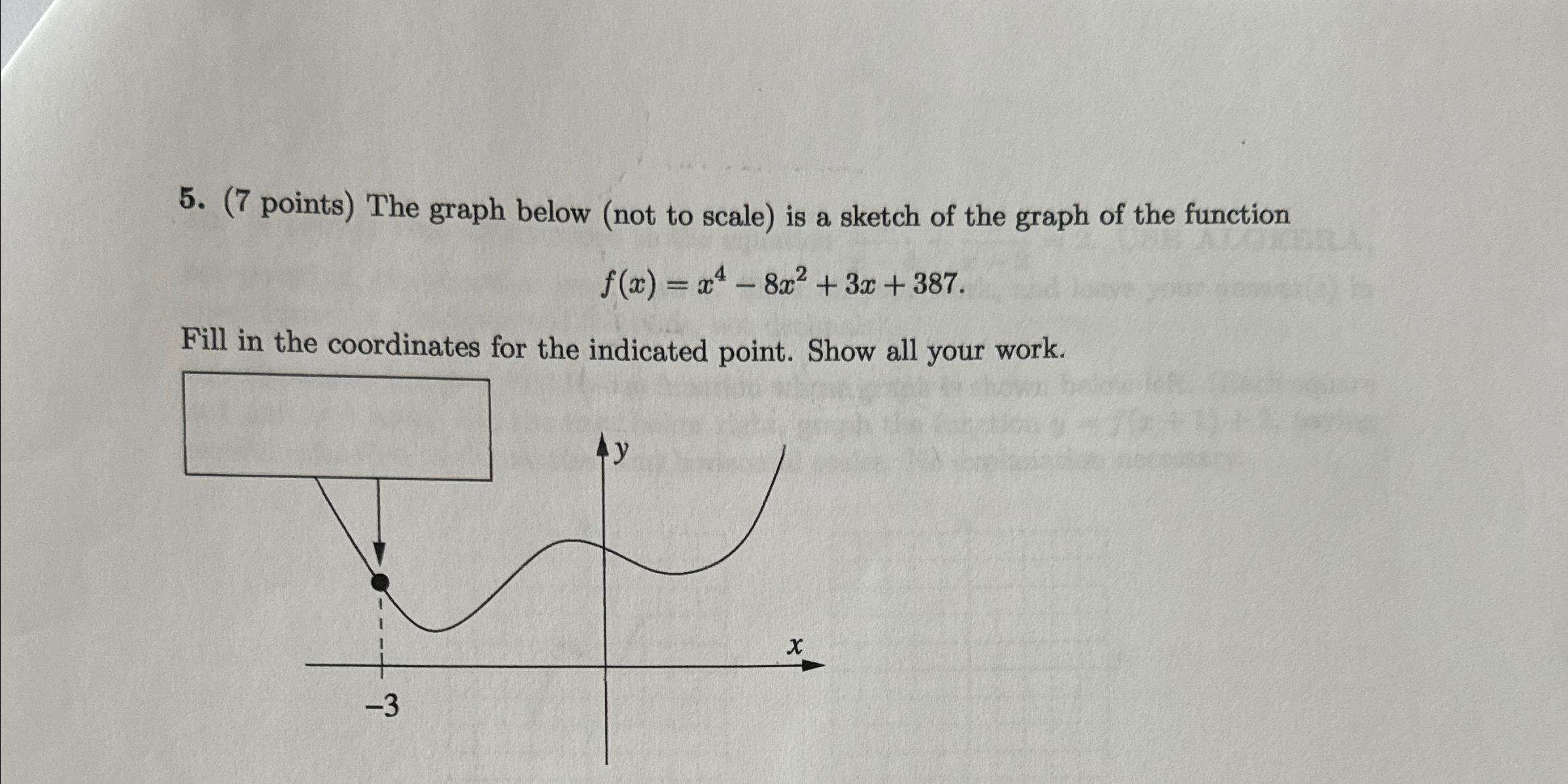 Solved (7 ﻿points) ﻿The graph below (not to scale) ﻿is a | Chegg.com