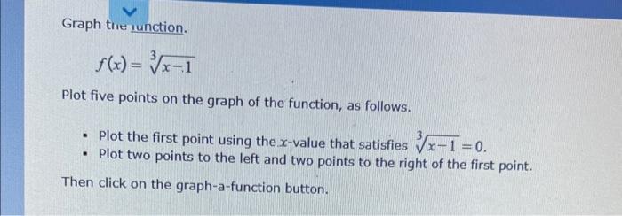Solved Graph tire iunction. f(x)=3x−1 Plot five points on | Chegg.com