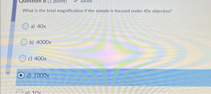 Solved uestion 8 (1 point) Saved What is the total | Chegg.com Solved uestion 8 (1 point) Saved What is the total | Chegg.com