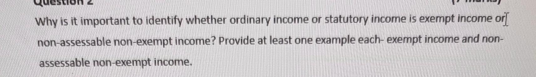 Solved Why is it important to identify whether ordinary | Chegg.com