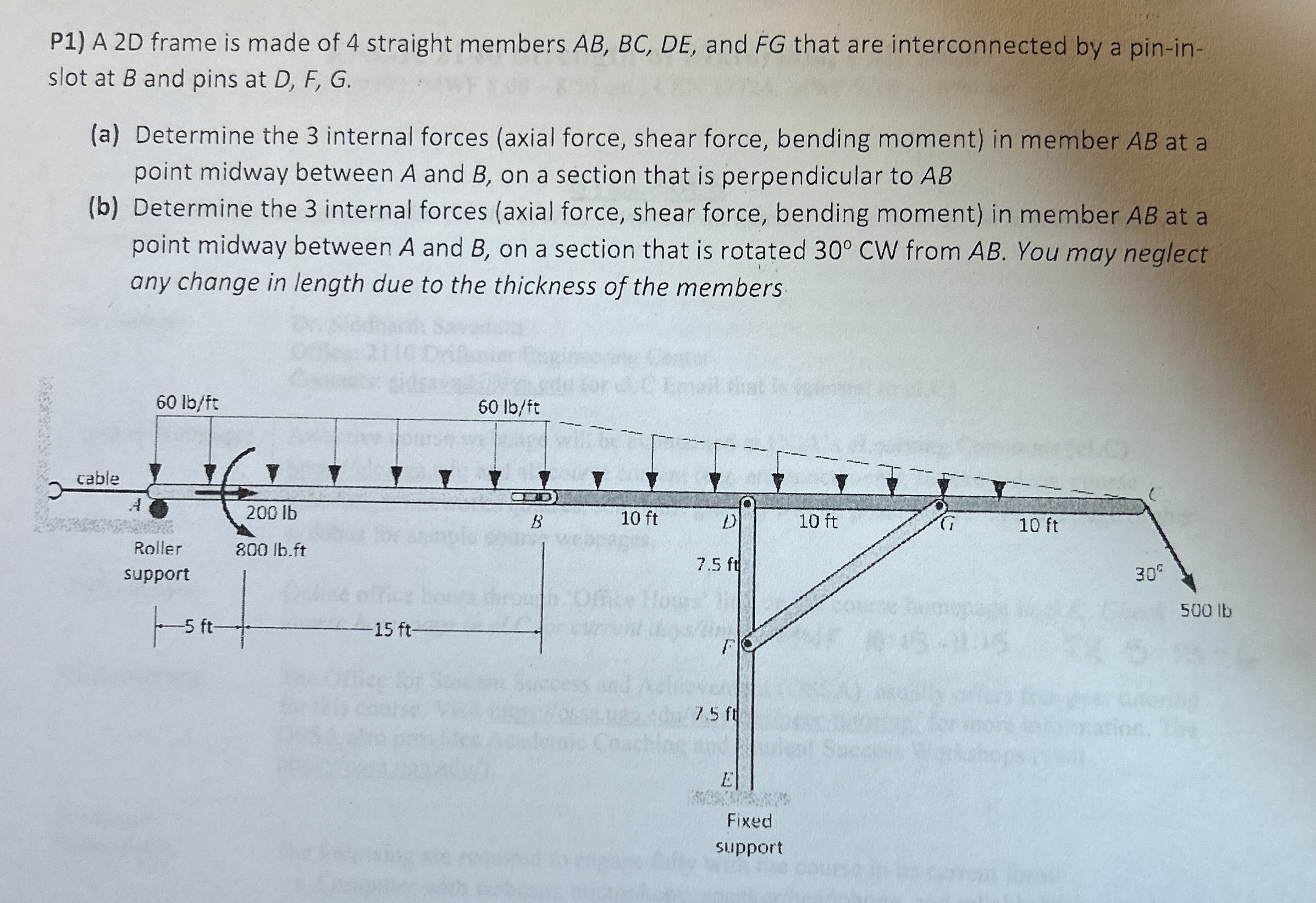 Solved Please help with part b.P1) ﻿A 2D ﻿frame is made of 4 | Chegg.com
