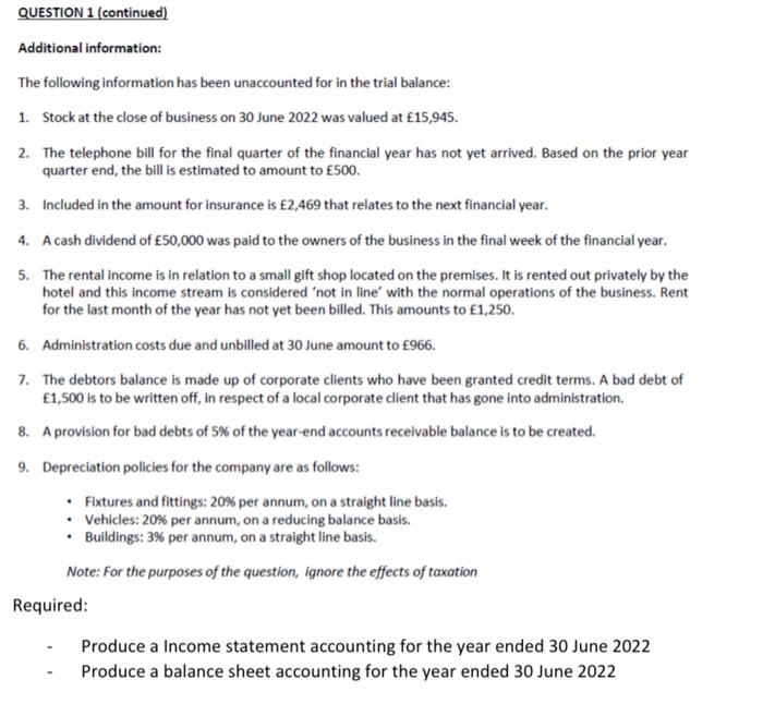 Solved Answer this question, the including the additional | Chegg.com