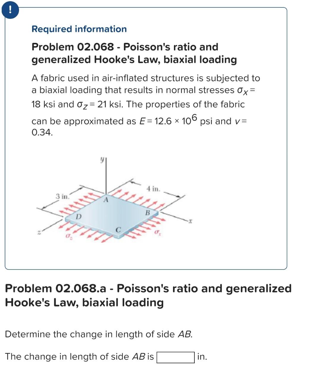 Solved Required information Problem 02.068 - Poisson's ratio | Chegg.com