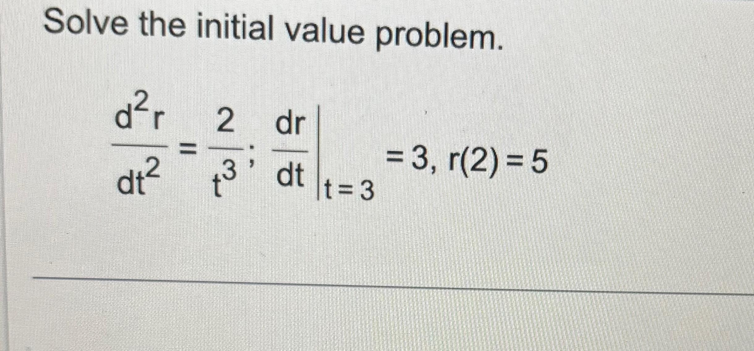 Solved Solve the initial value | Chegg.com