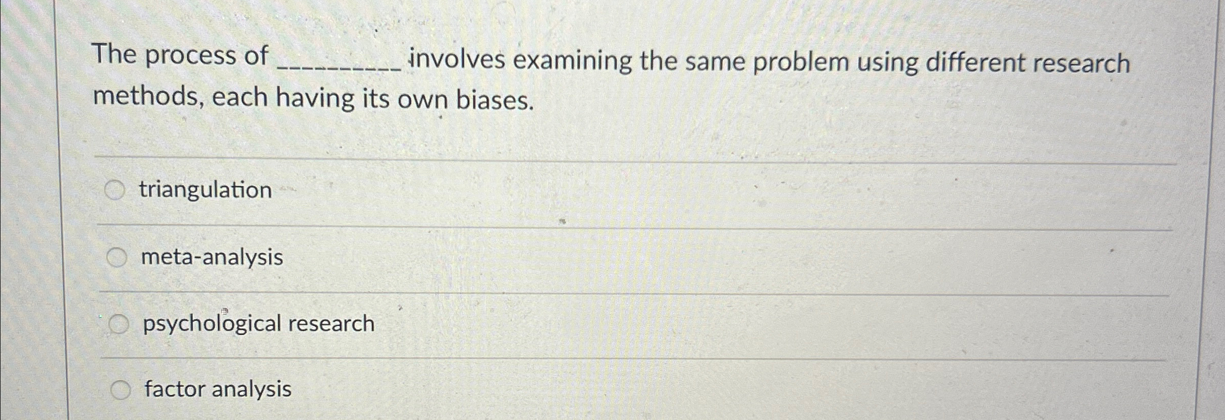 Solved The process of ﻿involves examining the same problem | Chegg.com