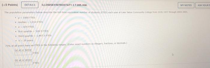 Solved ASK YOUR 1-12 Points DETAILS ILLOWSKYINTROSTAT1 | Chegg.com