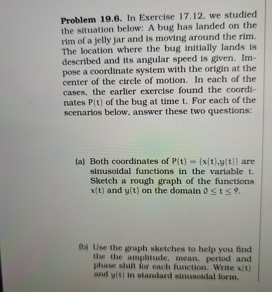 Solved Problem 19.6. ﻿In Exercise 17.12, ﻿we studied the | Chegg.com