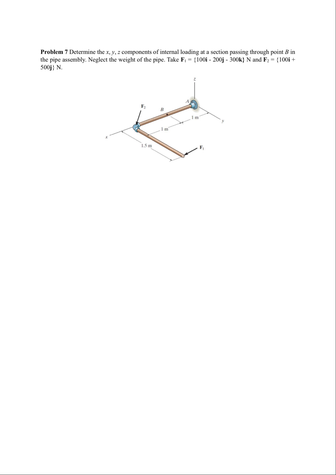 Solved Problem 7 ﻿Determine the x,y,z ﻿components of | Chegg.com