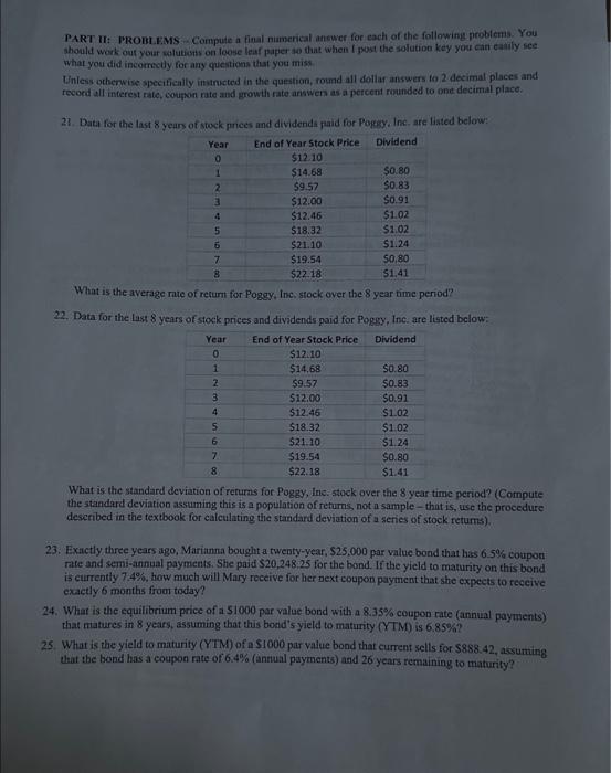 Solved PART I: MULTIPLE CHOICE - Choose the letter of the | Chegg.com