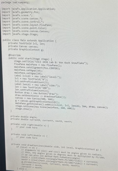 this is in java and I have the Main class for this | Chegg.com