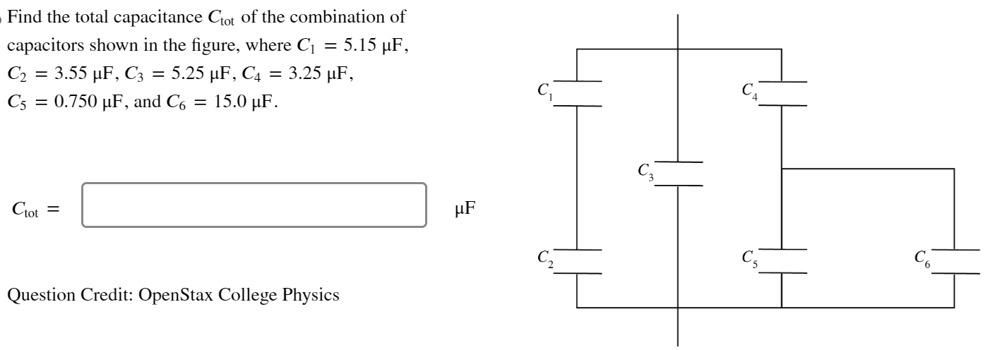 Solved Find the total capacitance Ctot of the combination of | Chegg.com