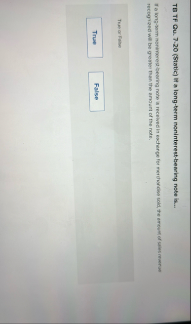 Solved Tb Tf Qu 7 20 Static ﻿if A Long Term