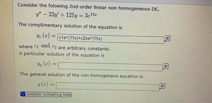 Solved Consider the folowing 2nd-order linear | Chegg.com