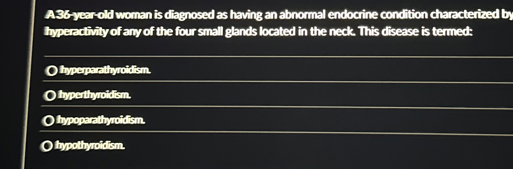 Solved A36 ﻿year-old woman is diagnosed as having an | Chegg.com