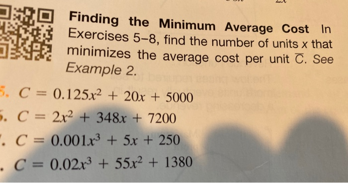 Solved Finding the Minimum Average Cost In Exercises 5-8, | Chegg.com