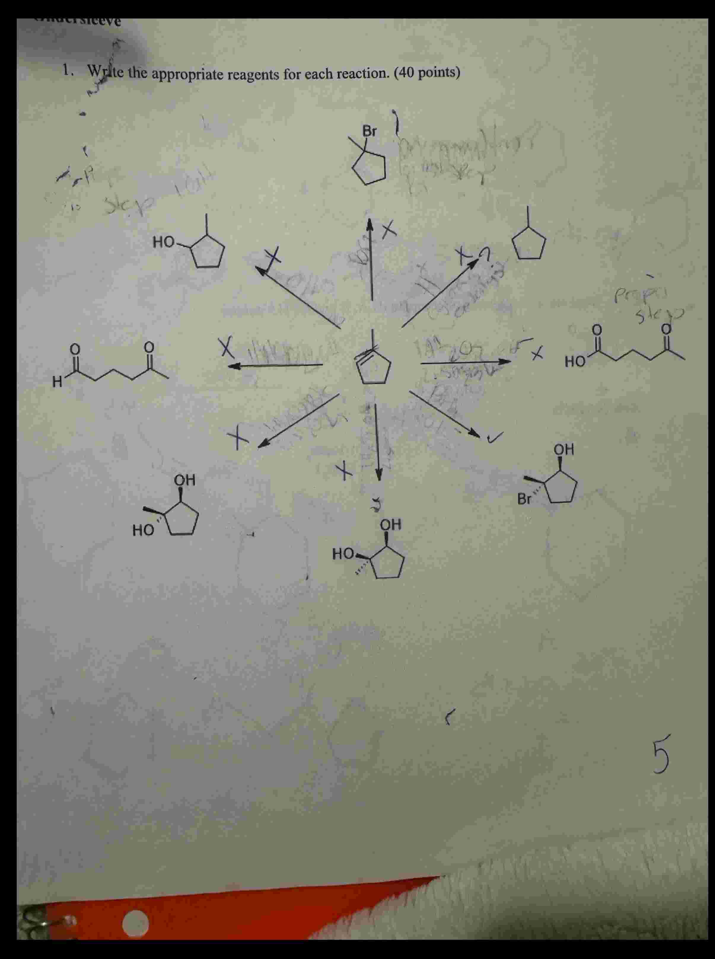 Solved 1. ﻿Wylte the appropriate reagents for each reaction. | Chegg.com