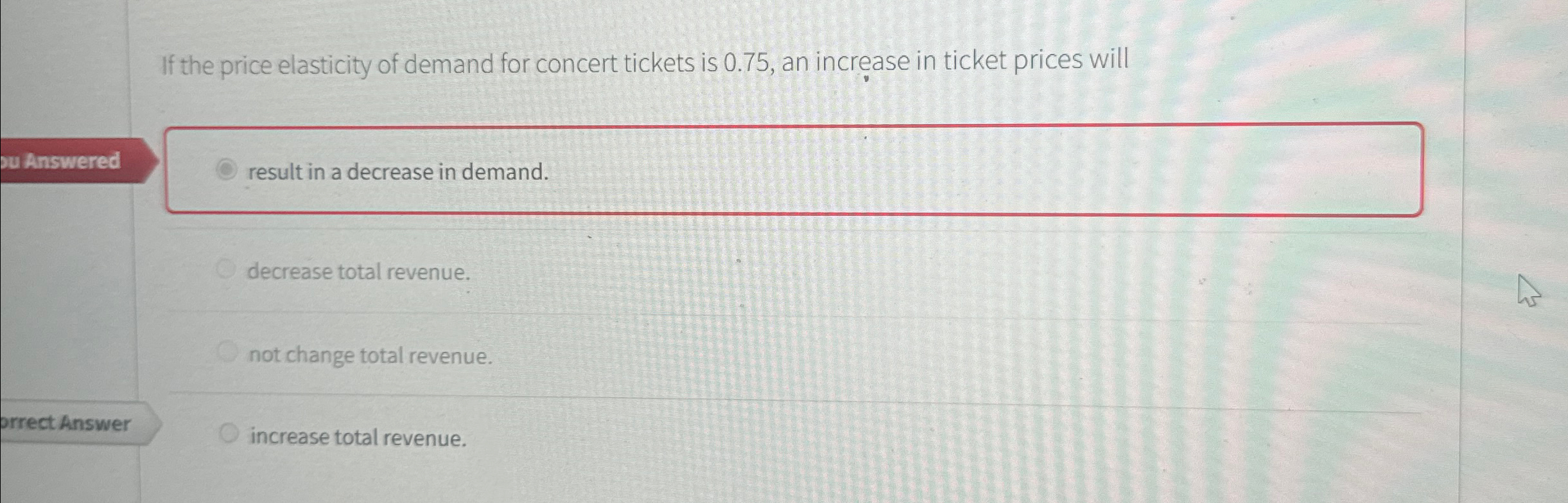 Solved If the price elasticity of demand for concert tickets | Chegg.com