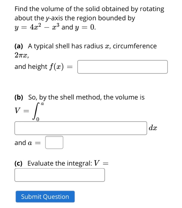Solved Find the volume of the solid obtained by rotating | Chegg.com