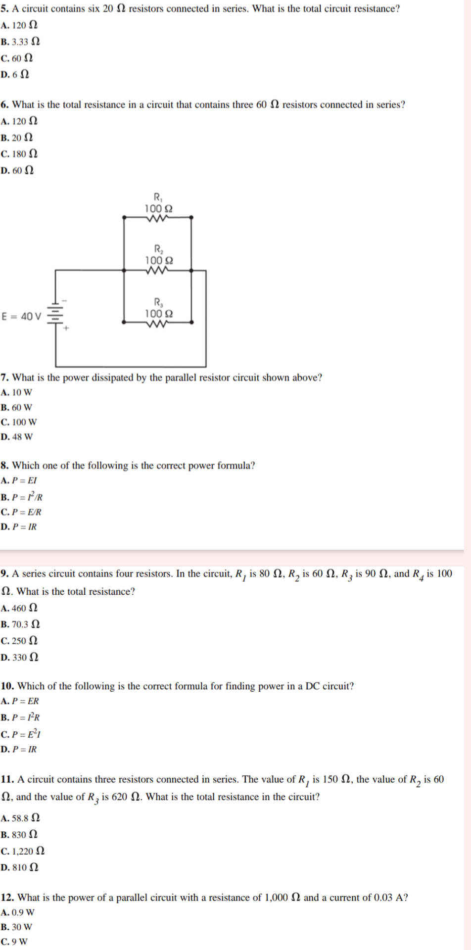Solved 1. What is the total resistance of a circuit that | Chegg.com