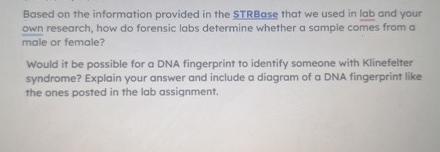 Solved Based on the information provided in the STRBase that | Chegg.com