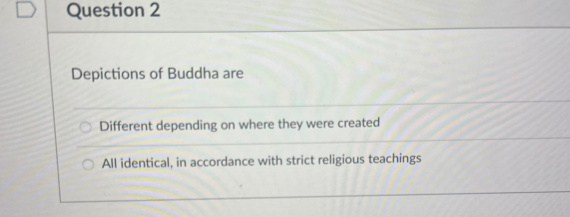 Solved Question 2Depictions of Buddha areDifferent depending | Chegg.com
