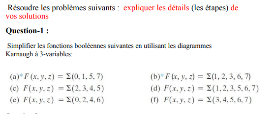 Solved Résoudre les problèmes suivants : expliquer les | Chegg.com