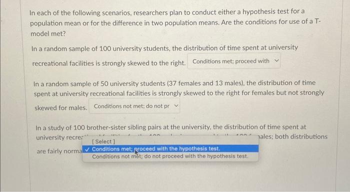 Solved In each of the following scenarios, researchers plan | Chegg.com