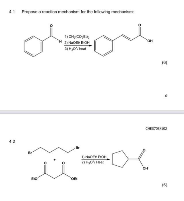 Solved 1 Propose a reaction mechanism for the following | Chegg.com