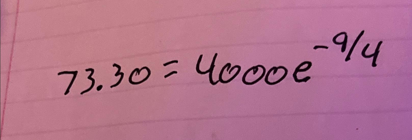 Solved 73.30=4000e-Q4 | Chegg.com