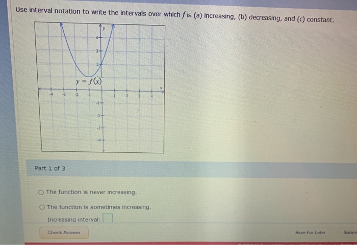 Solved Use interval notation to write the intervals over | Chegg.com