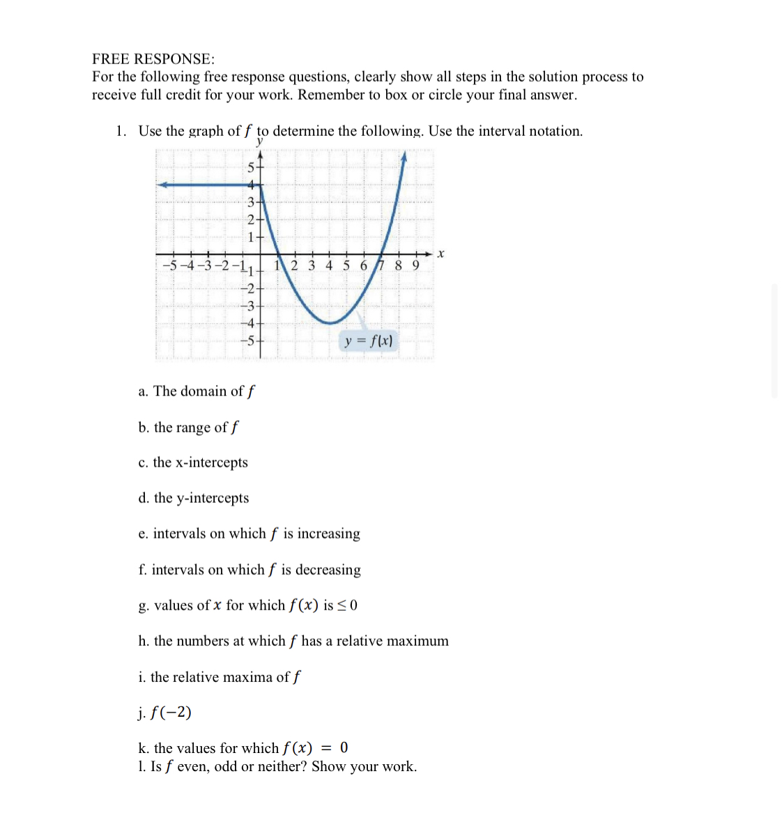 Solved FREE RESPONSE:For the following free response | Chegg.com