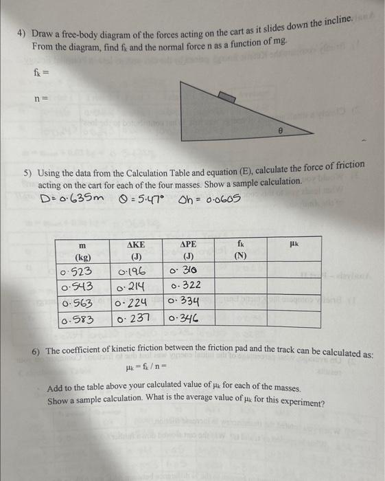 Solved Data Tables - Part II d=1.505 mh=0.144 mD=0.635 | Chegg.com