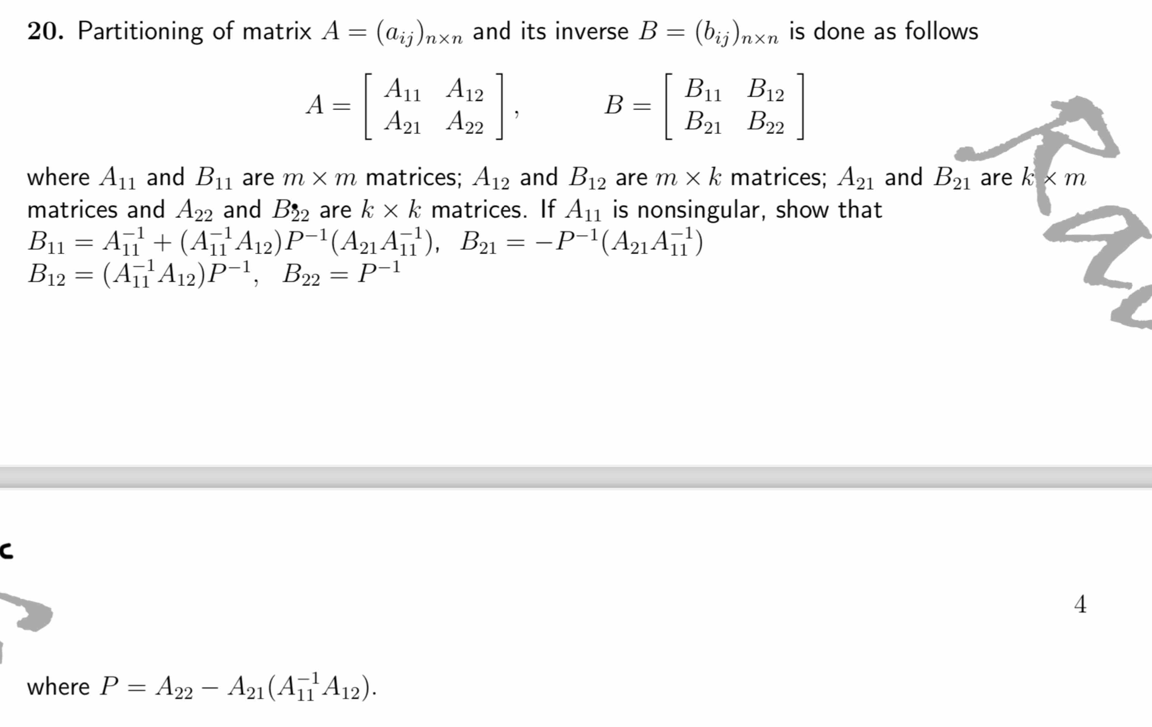 Solved Partitioning of matrix A=(aij)n×n ﻿and its inverse | Chegg.com