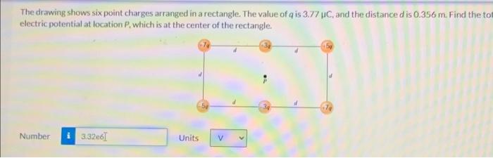 The drawing shows six point charges arranged in a | Chegg.com
