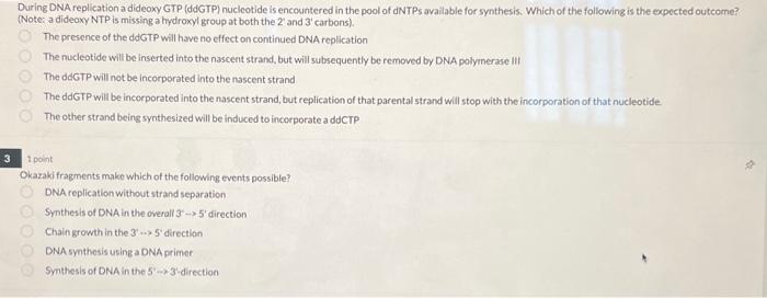 Solved During DNA replication a dideoxy GTP (ddGTP) | Chegg.com