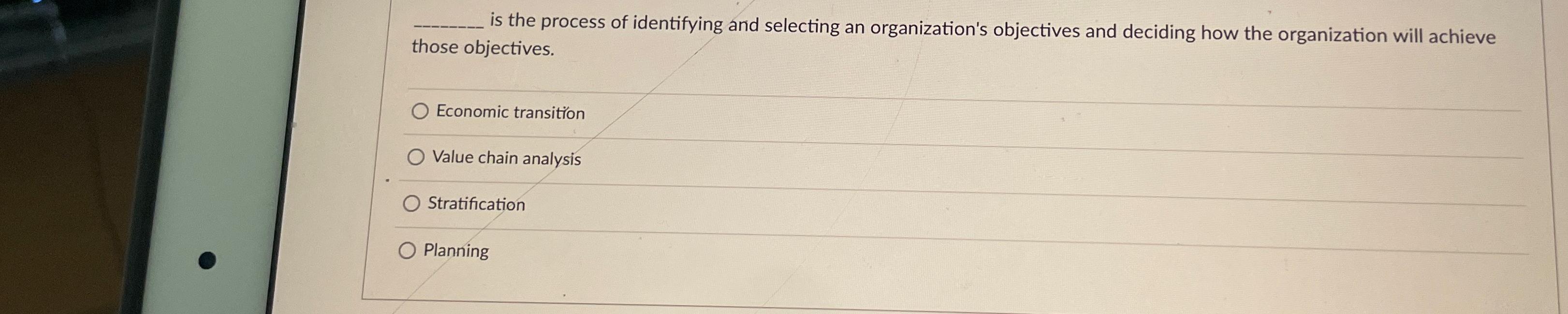 Solved is the process of identifying and selecting an | Chegg.com